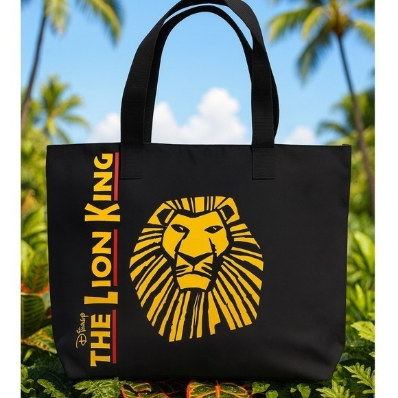 Disney | Bags | Disney The Lion King Broadway Black Zippered Tote Bag ...